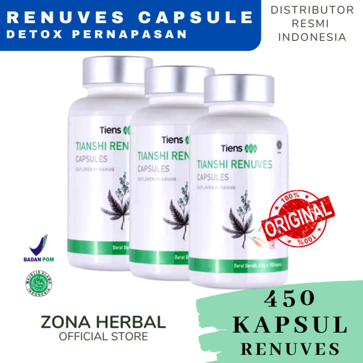 DETOX NUTRISI / PEMBERSIH PARU-PARU / RENUVES ISI 450 KAPSUL / Obat ...