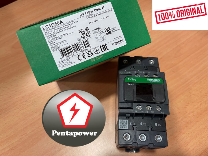 SCHNEIDER LC1D50A CONTACTOR 50AMP 3POLE (AC) LC1D50AE7 LC1D50AF7 ...