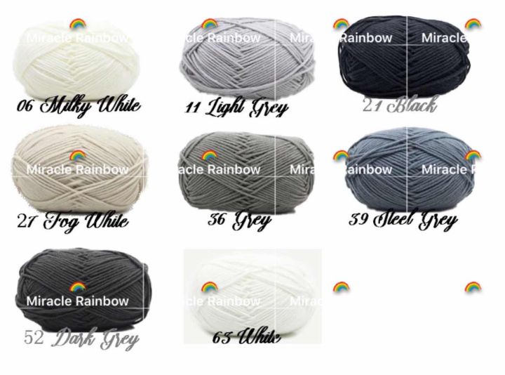 [Malaysia Ready Stock] Mira 4ply cotton craft yarn benang kait 依棉 Black ...