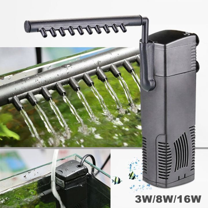 3in1 Internal Aquarium Filter Spray Flow Submersible Fish Tank Water ...