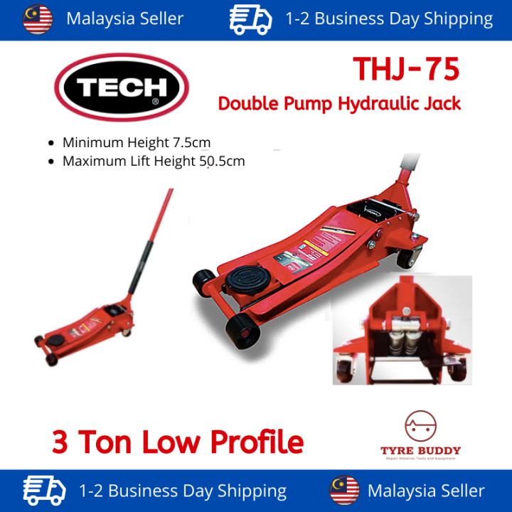 TECH 3 Tan Bicu Hidraulik Pam Ganda Berprofil Rendah; THJ-75; Jack ...