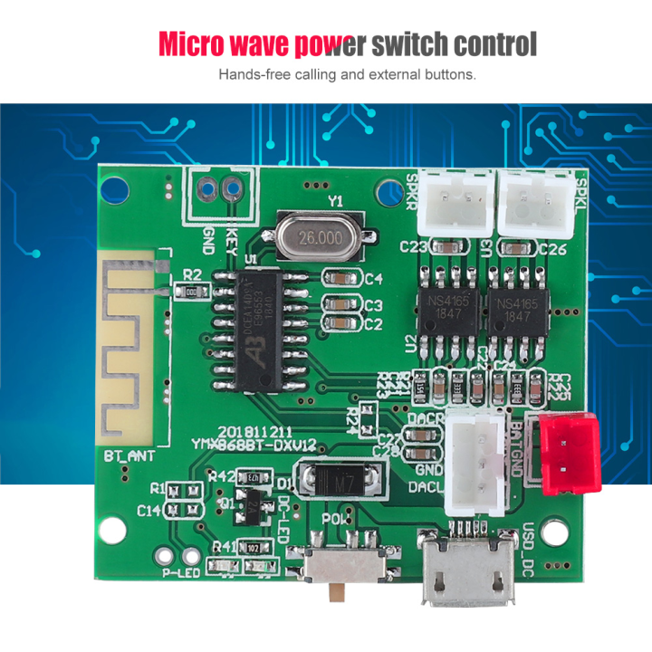 Bluetooth 5.0 2*5W Amplifier Board AUX Audio Input Power Amplifier ...