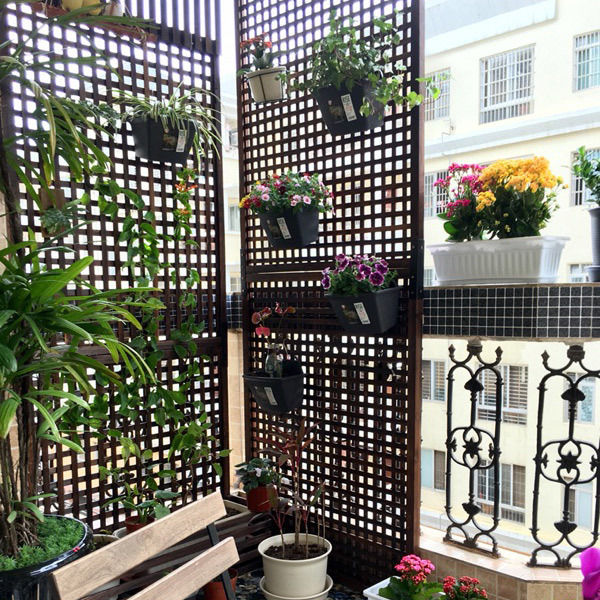 Solid Wood Fence Carbonized Anti-corrosion Wood Mesh Screen Partition ...