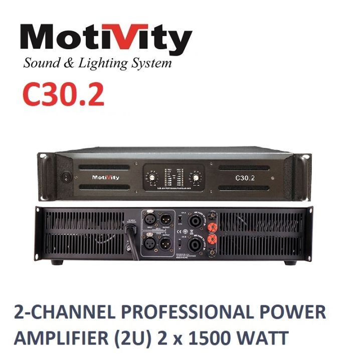 MOTIVITY C30.2 2-Channel Professional Power Amplifier - 2 x 1500 Watt ...