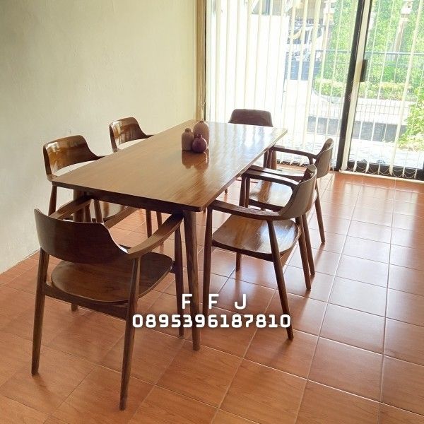 Set Dinning Table Wood 6 Kursi - Meja Makan Jati 6 Kursi | Lazada Indonesia