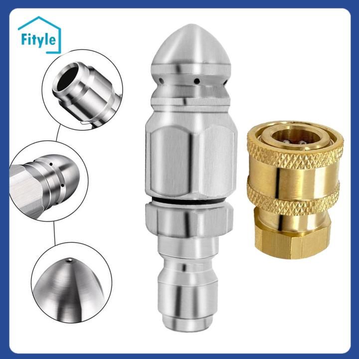 Fityle Sewer Jetter Nozzle for Pressure Washer 1/4'' Quick Connector ...