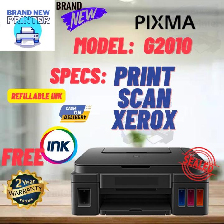 G2010 MODEL 3 in 1 Brand new unit refillable ink Printer Print/Scan ...