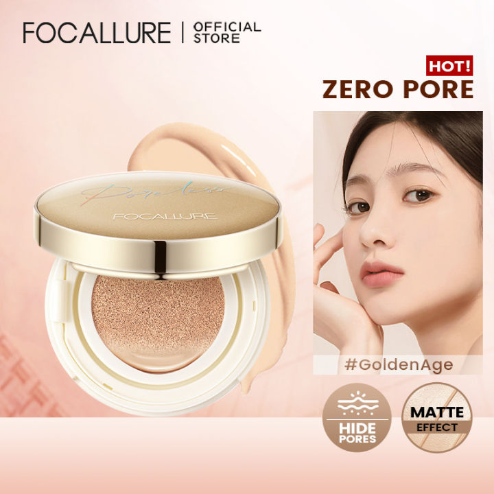 FOCALLURE Matte Poreless BB Cushion High-Coverage Waterproof #GoldenAge ...