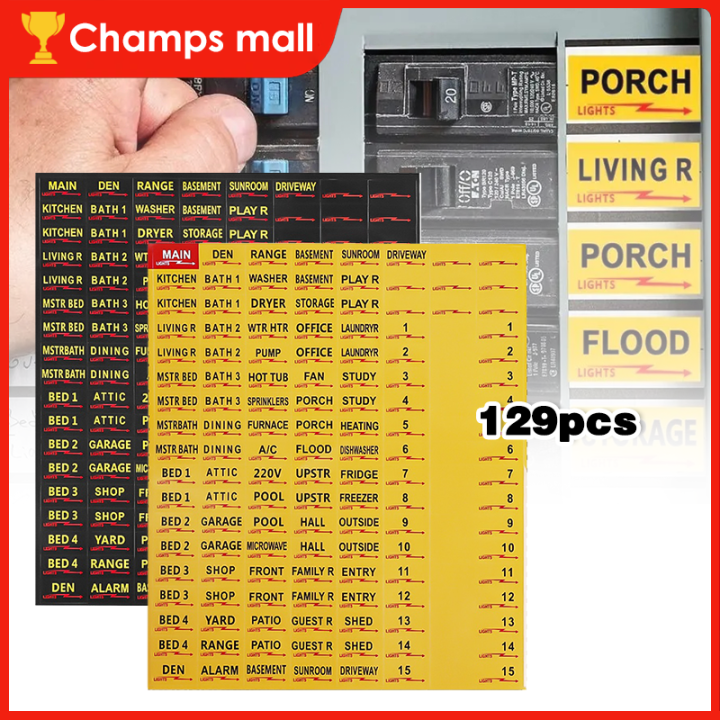 1 Sheet Circuit Breaker Label Weatherproof Fuse Box Identification ...