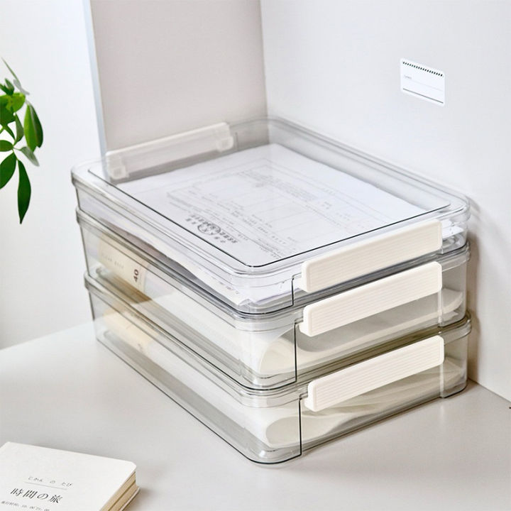 Bond Paper File Acrylic Organizer Storage Box Documents Storage Desk ...