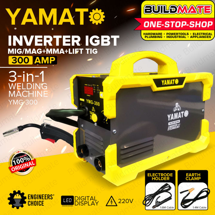 BUILDMATE Yamato Japan 300A Gasless 3IN1 MIG TIG MMA IGBT Portable ...