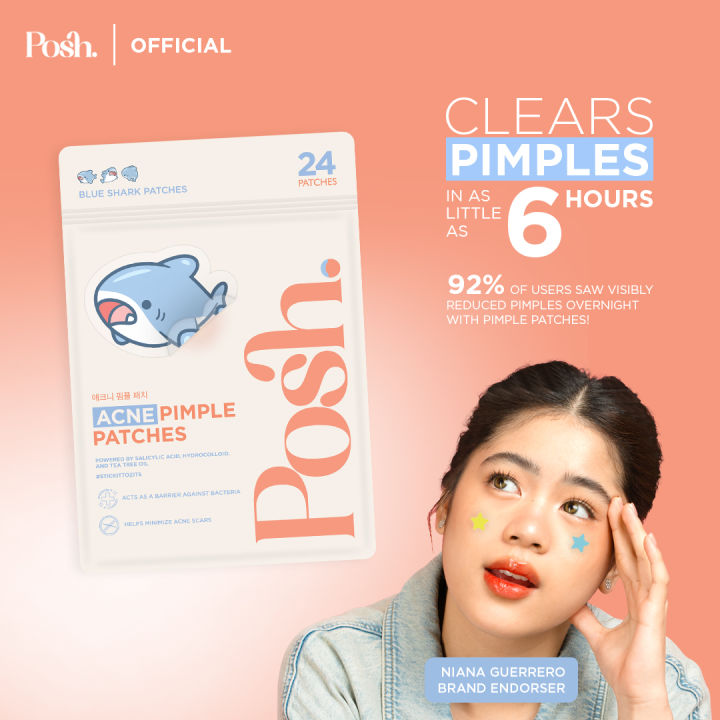 Shark Pimple Patches 24pcs - Hydrocolloid Salicylic Acid Tea Tree Oil ...