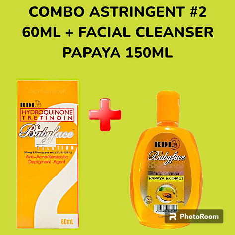 RDL COMBO ASTRINGENT #2-60ML/30ML+FACIAL CLEANSER PAPAYA EXTRACT 150ML ...