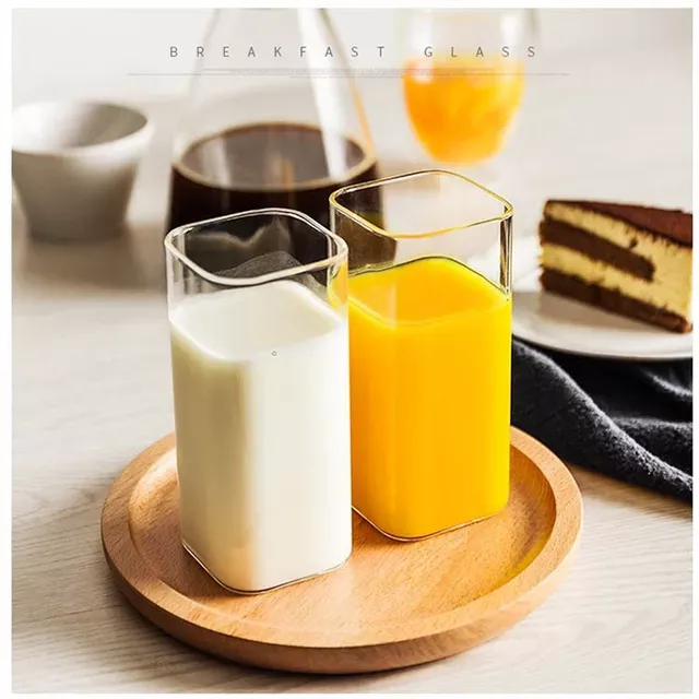 Square Glass High Borosilicate 240ml 350ml 450ml Erin Elegant Glass ...