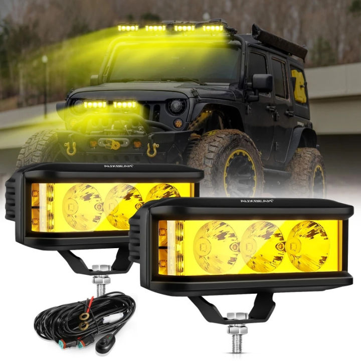 Auxbeam 5 Inch LED Light Bar 34W*2 LED Driving Lights With Harness For ...
