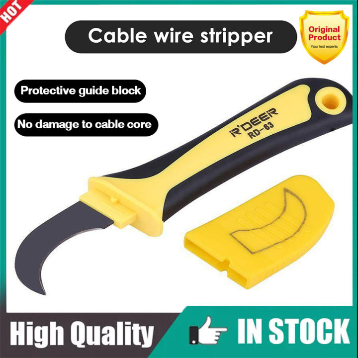 Stainless Steel Blade Insulated Handle Wire Stripper K-Nife Cable ...
