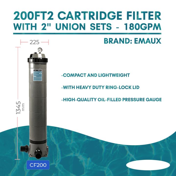 ถังกรองสระว่ายน้ำ EMAUX CF200 Cartridge Filters ถังกรองกระดาษ อัตราการ ...