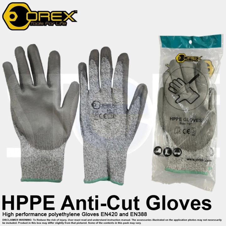 Orex HPPE Anti Cut Glove EN388 Level 5 Anti-Cutting Touch Screen ...
