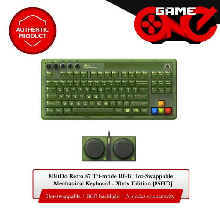 8Bitdo Retro 87 Tri-mode RGB Hot-Swappable Mechanical Keyboard - Xbox ...