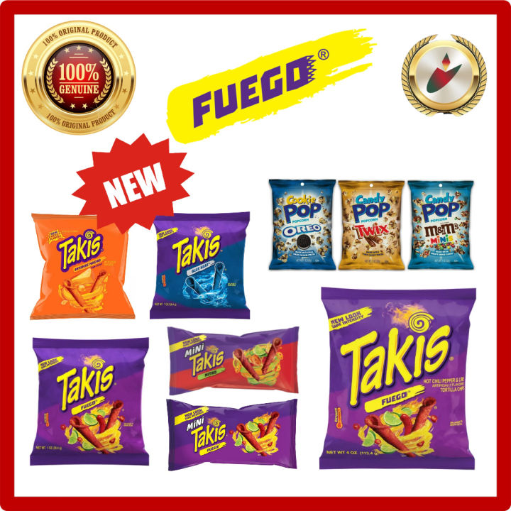 【Barcel】 Addictive Snacks-! Takis Fuego Hot Chili Pepper Lime Tortilla ...