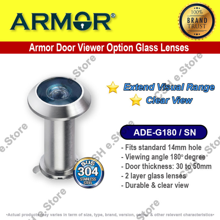 Armor Door Viewer ADE-G180/SN Door Accessories Optical Glass Lenses ...