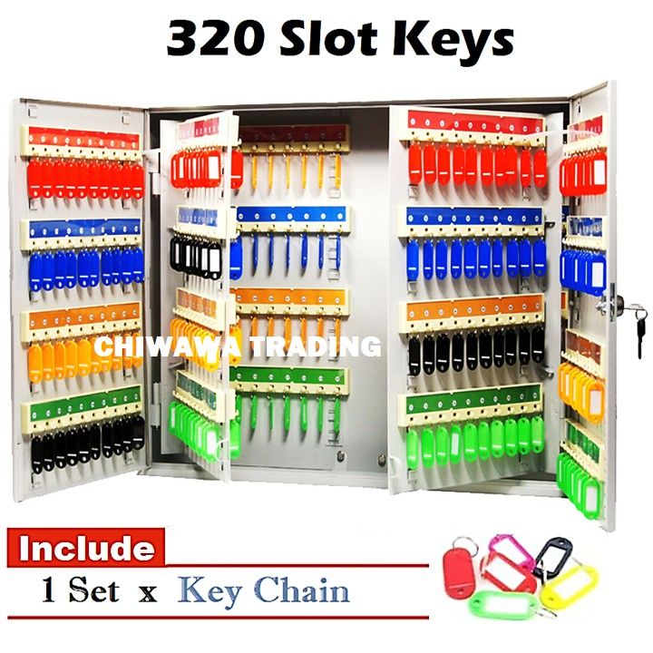 320 Keys Slot Lockable Metal Key Box Wall Mount Safe Storage Box ...