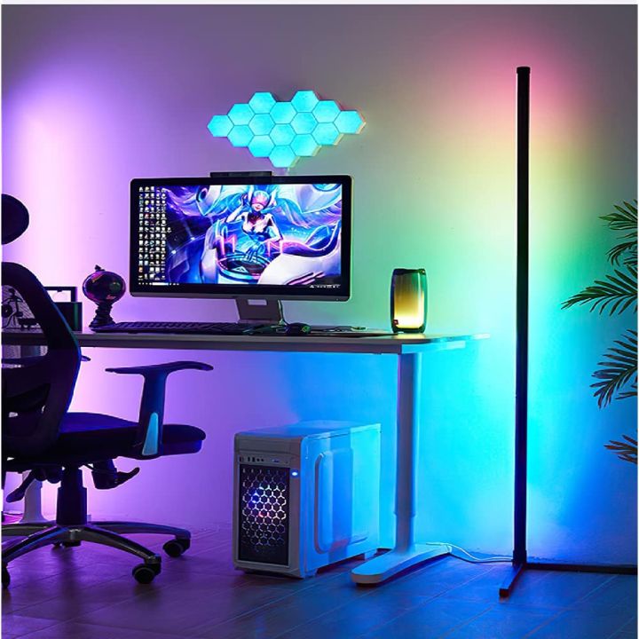 RGB Floor Lamp Nordic Modern LED Line Lights Stand Lamp Color Changing ...