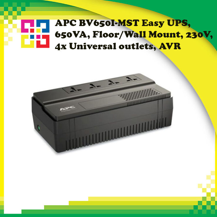 APC BV650I-MST Easy UPS, 650VA, Floor/Wall Mount, 230V, 4x Universal ...