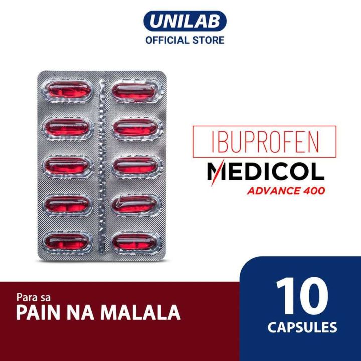 Unilab Medicol Advance 400 mg 10 Ibuprofen Capsules - For Fast Relief ...