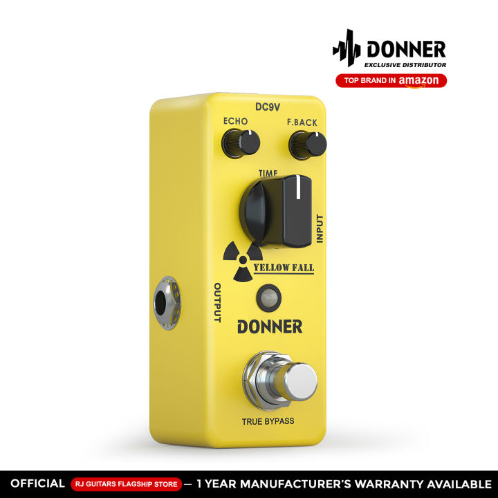 Donner Guitar Delay Pedal, Yellow Fall Analog Delay Guitar Effect Pedal Vintage Delay True ...