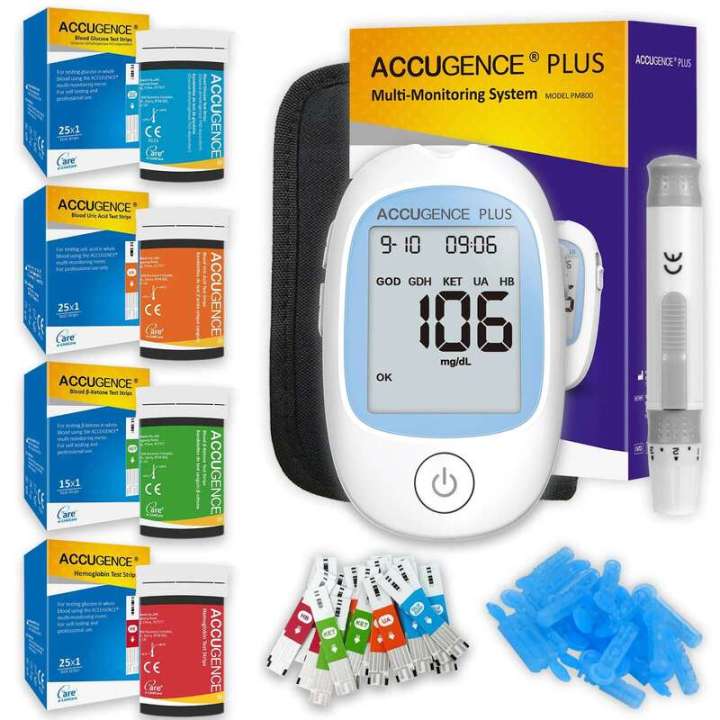 4 in 1 Multifunction Monitor Hemoglobin Ketone Glucose Uric Acid Meter ...