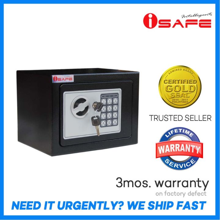 iSAFE iSF-10BLK Safety Vault Electronic Digital Hotel Safe Vault, Steel ...