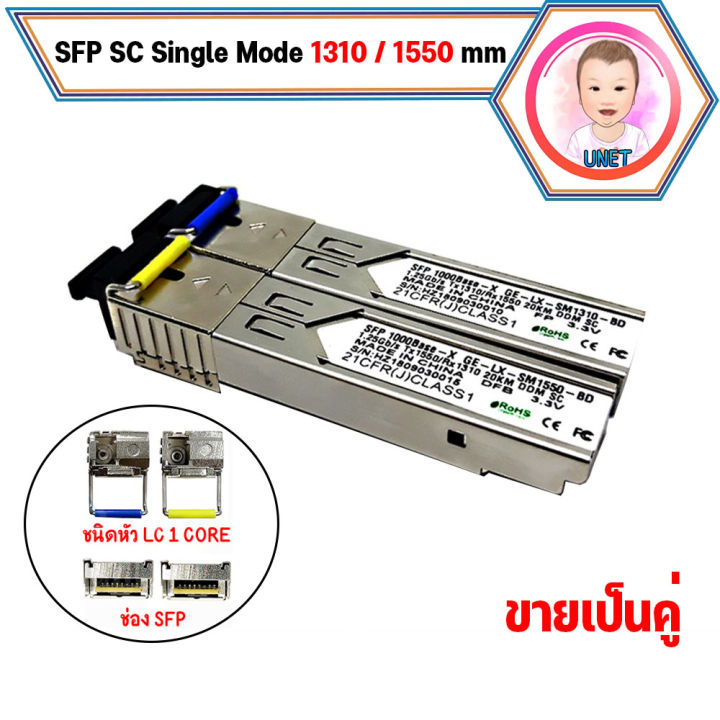 SFP LC Single Mode 1310/1550nm 20 KM จำนวน 1 คู่ | Lazada.co.th