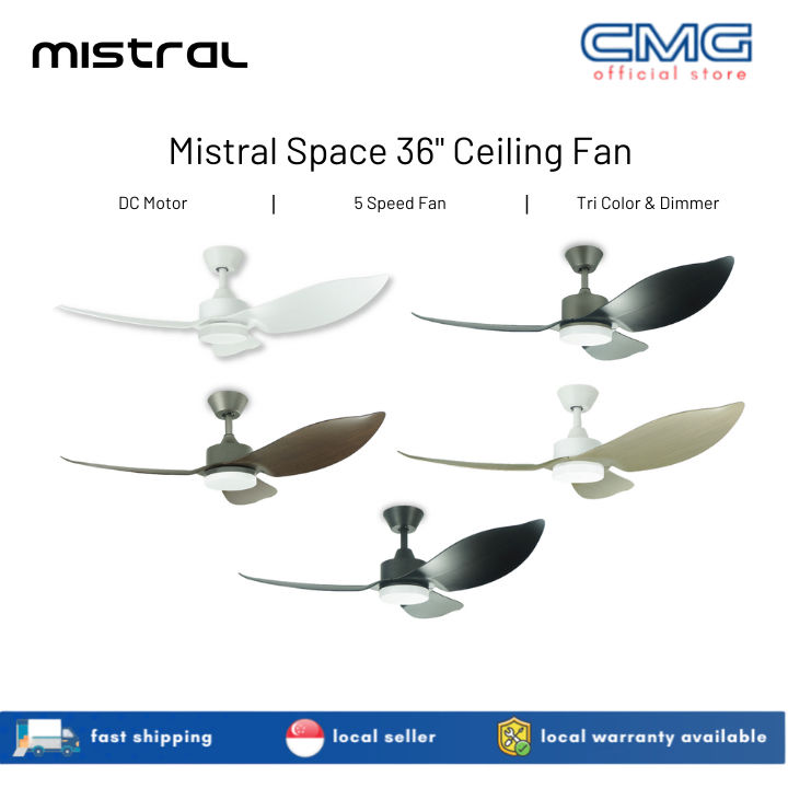 *FREE BASIC INSTALL* Mistral Space 36 Ceiling Fan // DC Motor, Tricolor ...