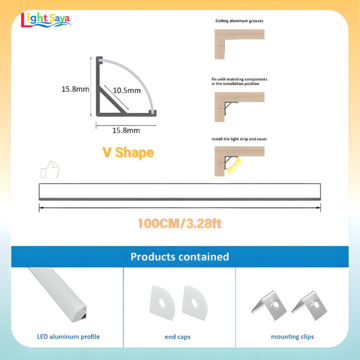 1Meter led Aluminum Profile V/U/YW Shape for LED Light Strip light for ...