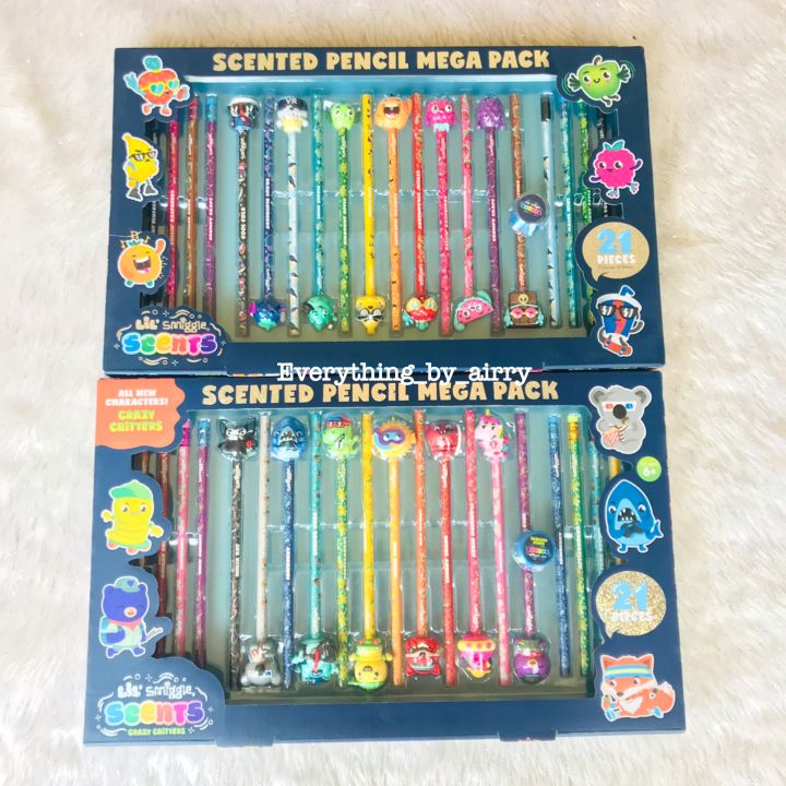 เซตดินสอสี Smiggle Lil' Scents Crazy Critters Scented Pencil Mega Pack ...