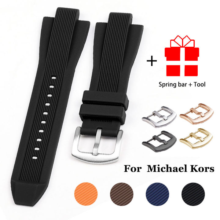 สายเดิมซิลิโคนสำหรับ Michael Kors MK8152 MK9020 MK8729 MK8184 MK9020 ...