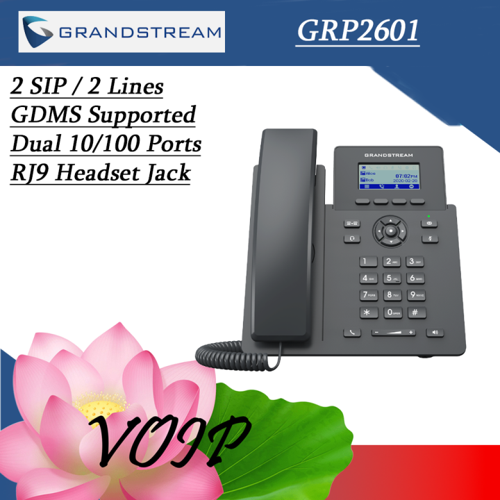 Grandstream GRP2601 - 2 Lines, 1 SIP Account, 2.21 in scrn, Non PoE ...