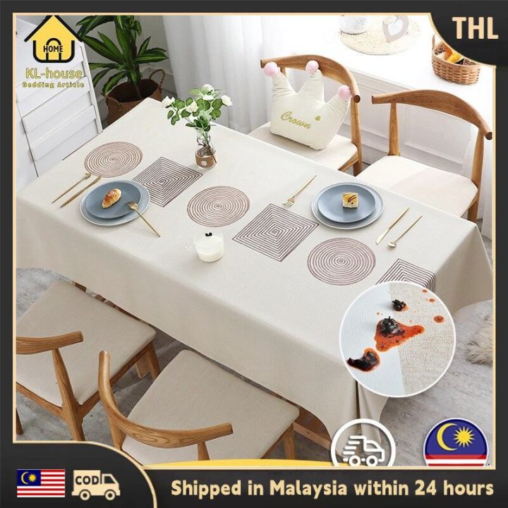 TaiHaoLe Large Table Cloth PVC Waterproof Oilproof Anti-pollution ...