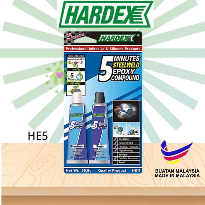 HARDEX Epoxy compound / HE30 / 5 MINUTES METALWELD EPOXY HE5 ...
