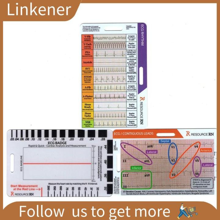 LINKENER Transparent EKG Calipers Portable Plastic ECG 7 Step Ruler ...