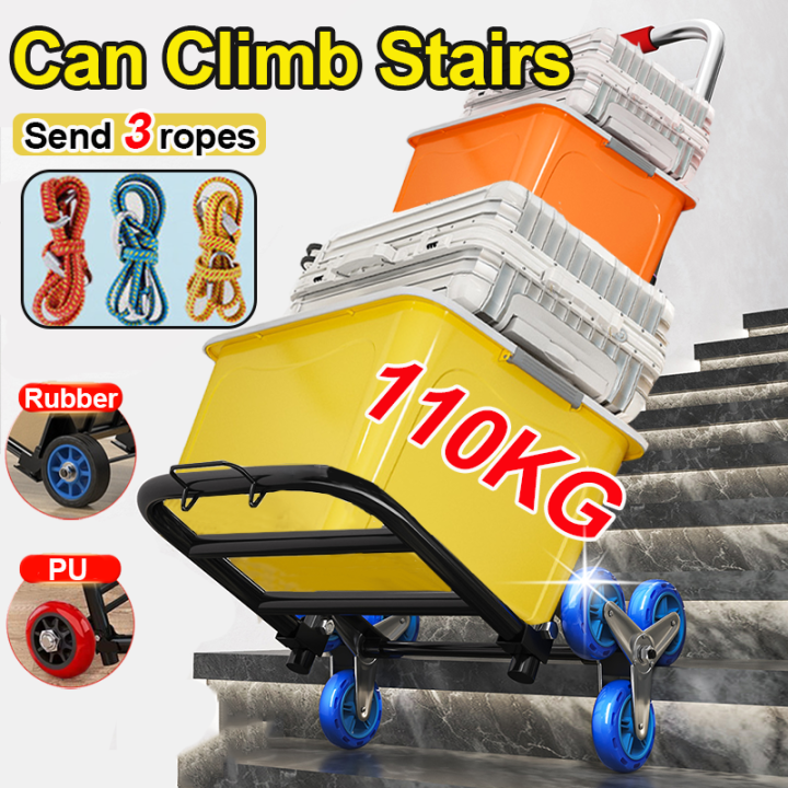 push cart Collapsible Aluminum Trolley Send elastic rope Shopping Cart ...