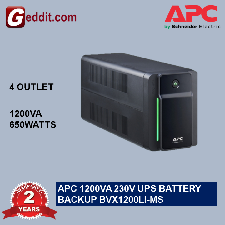 APC BVX1200LI-MS Back-UPS 1200VA , 230V, AVR, Universal and IEC Sockets ...