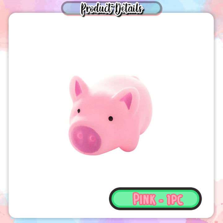 [Happy Kids] Cute Piggy Rebound Squishy Mini Pink Pig Mini Rubber Piggy ...