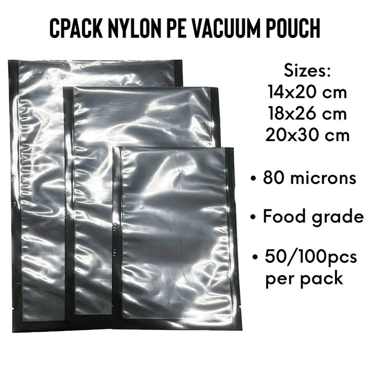 CPack Nylon PE Plastic for Vacuum Sealer Half Clear Half Black 50/100pcs | Lazada PH