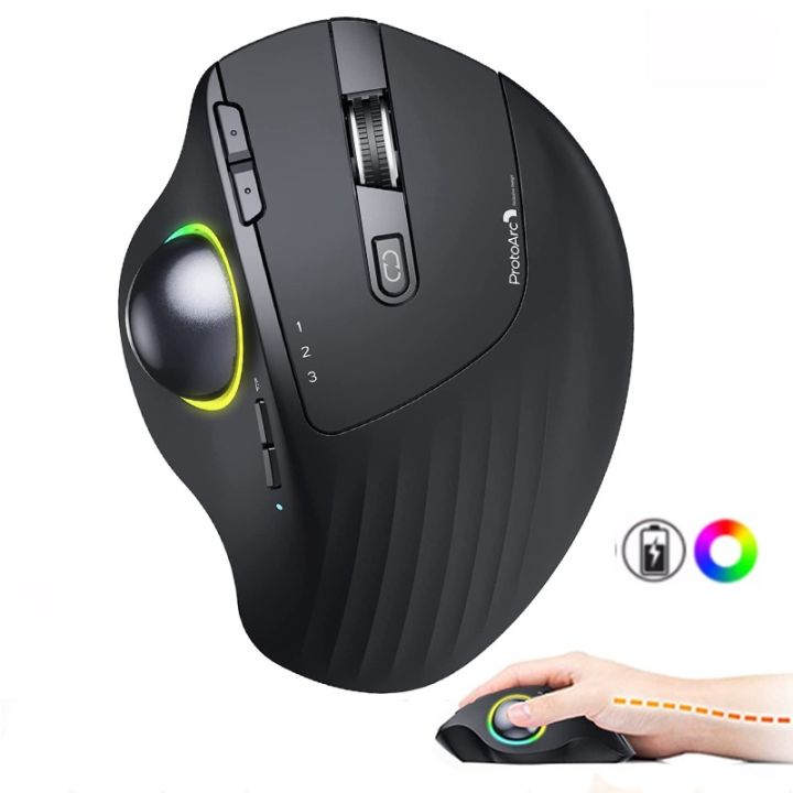 7G (LOCAL SELLER - READYSTOCK!) RGB Wireless Trackball Mouse Bluetooth ...