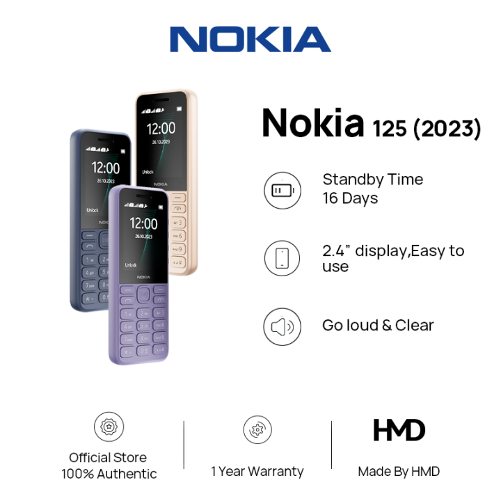 Nokia 125 Original Brand new|Dual Sim | 2.4 inch |1450 mAh Extra long ...