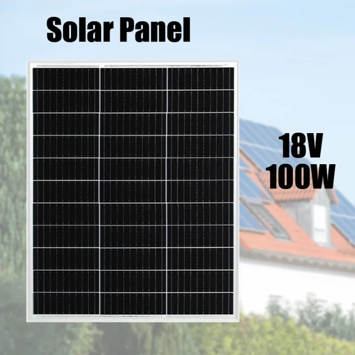 100W 18V Solar Panel Full Power Monocrystalline Silicon Solar Panel 18V ...