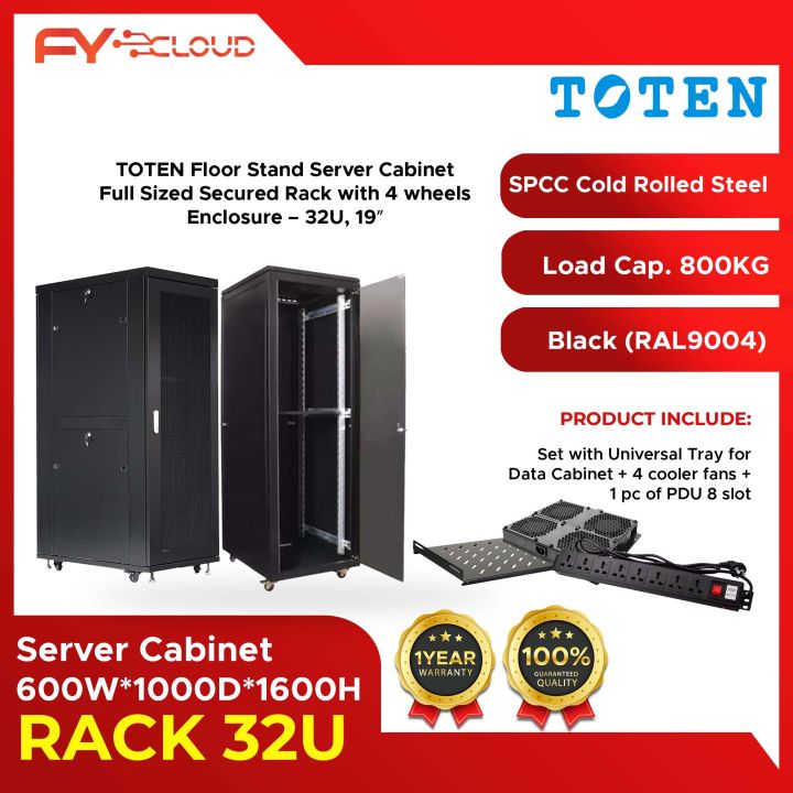 32U Cabinet 600W*1000D*1600mmH TOTEN Data Server Rack│Server Data Rack ...