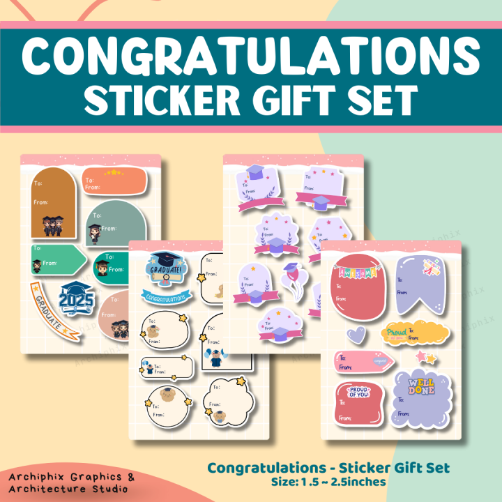 Congratulations Sticker Gift Set by Archiphix | Lazada PH